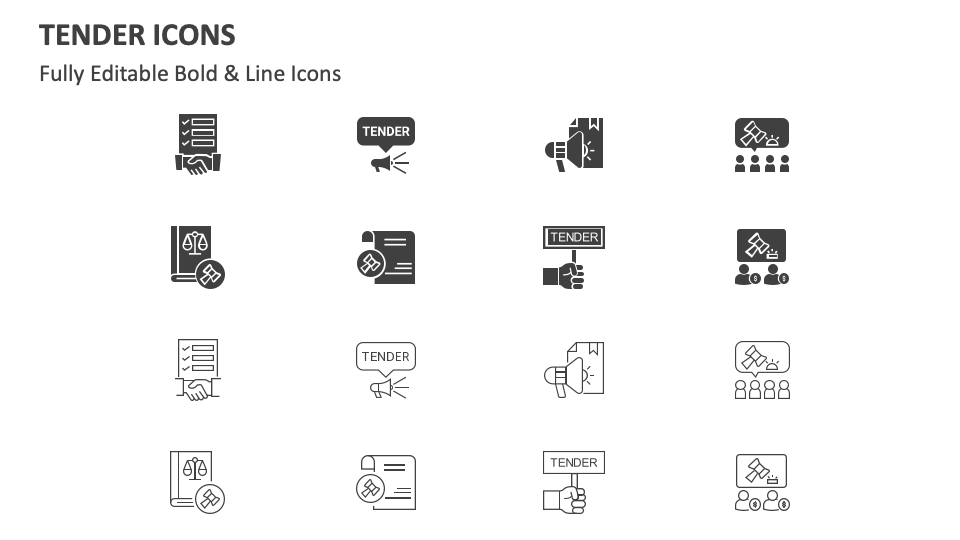 Tender Icons for Google Slides and PowerPoint