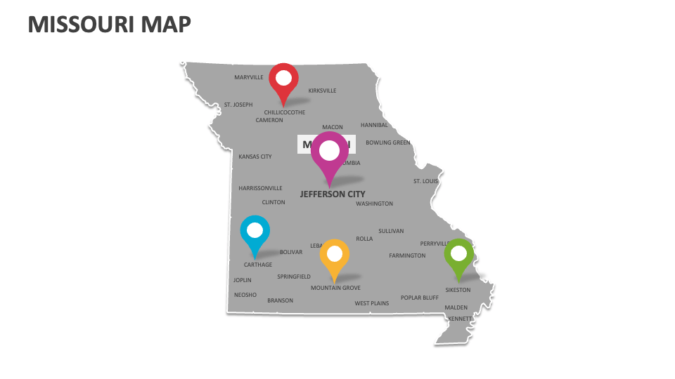Missouri Map for Google Slides and PowerPoint - PPT Slides