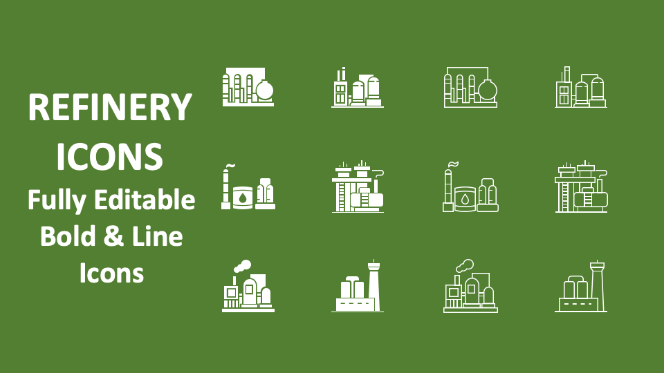 Refinery Icons for PowerPoint and Google Slides - PPT Slides