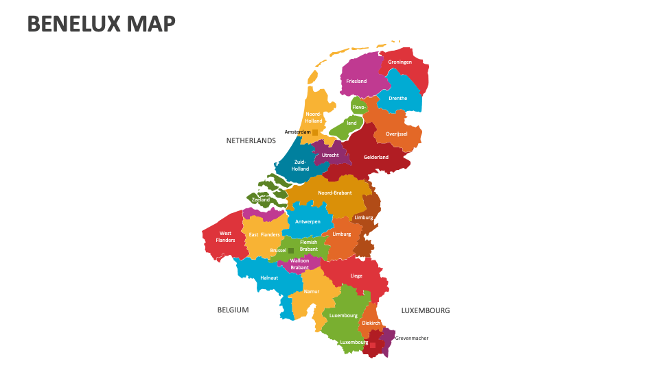 Benelux Map for Google Slides and PowerPoint - PPT Slides