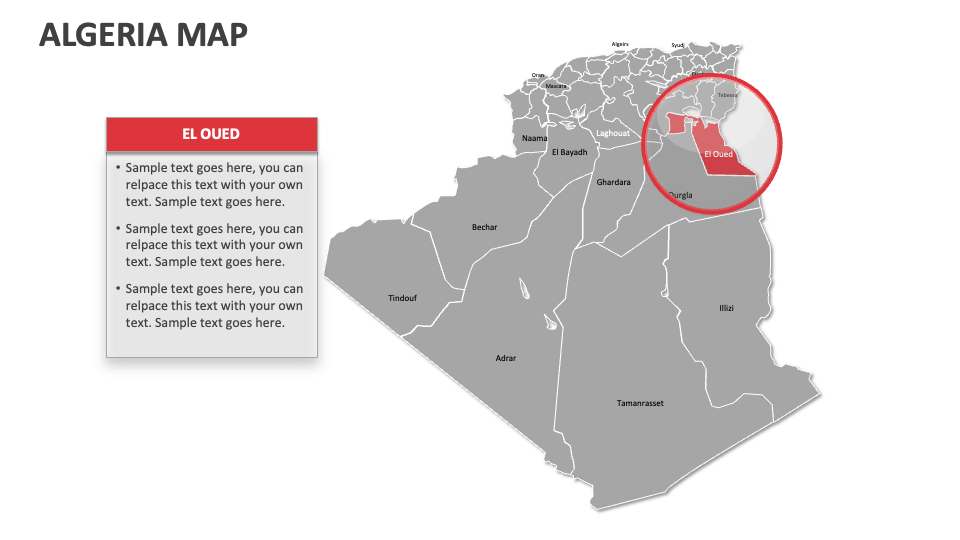 Algeria Map for Google Slides and PowerPoint - PPT Slides