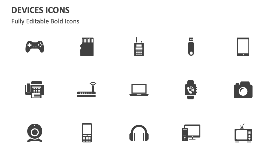 Devices Icons for Google Slides and PowerPoint