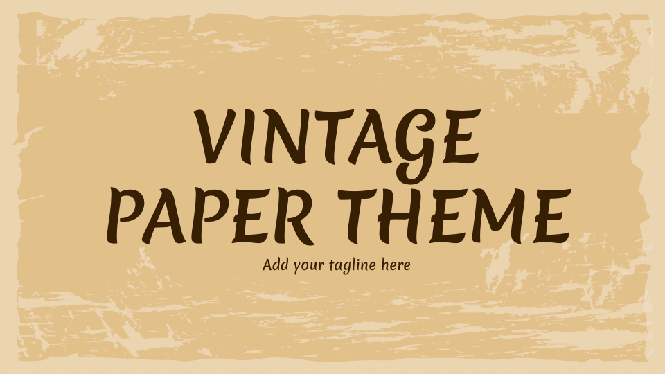 Vintage Paper Presentation Theme for PowerPoint and Google Slides - PPT ...
