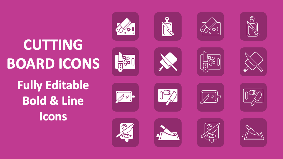 Cutting Board Icons for PowerPoint and Google Slides - PPT Slides