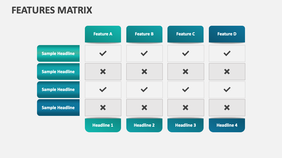 Features Matrix PowerPoint and Google Slides Template - PPT Slides
