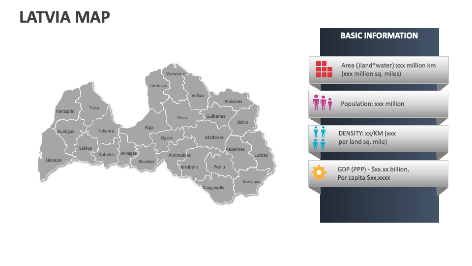 Latvia Map for Google Slides and PowerPoint - PPT Slides