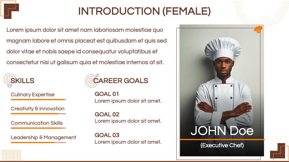 Chef Portfolio Template for Google Slides and PowerPoint - PPT Slides