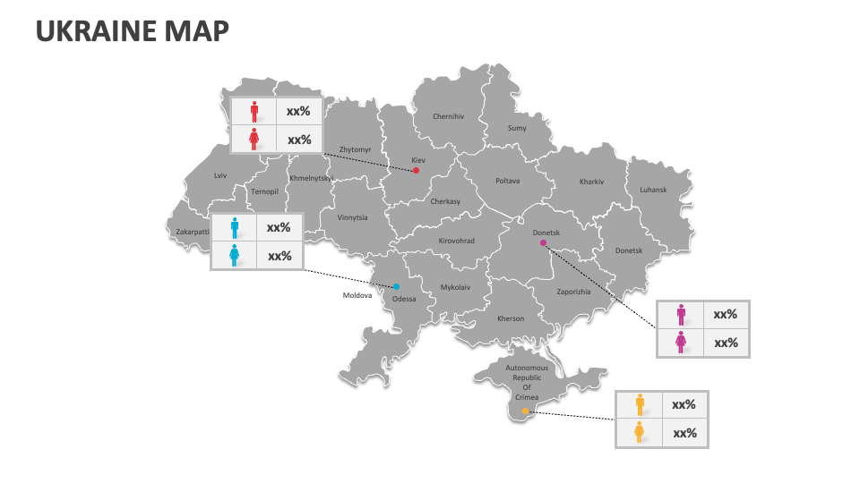 Ukraine Map for Google Slides and PowerPoint - PPT Slides