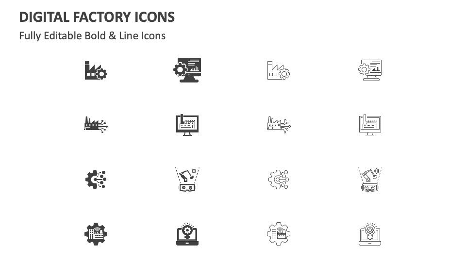 Digital Factory Icons for Google Slides and PowerPoint