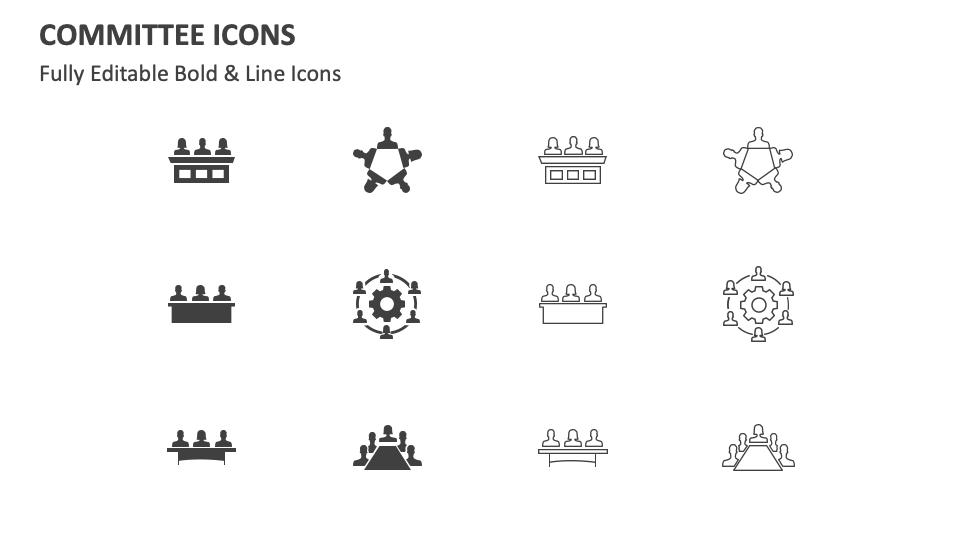 Committee Icons for Google Slides and PowerPoint