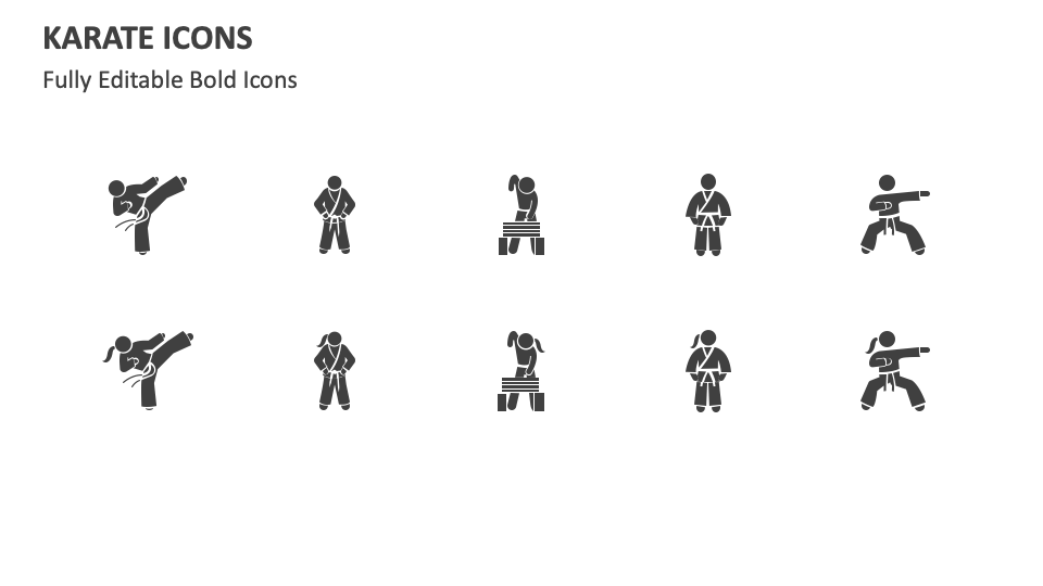 Karate Icons for Google Slides and PowerPoint