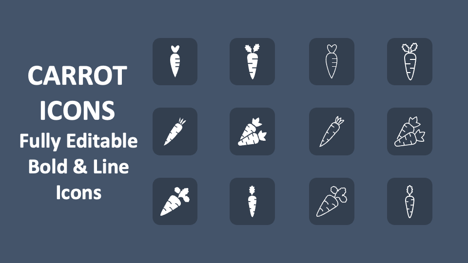 Carrot Icons for Google Slides and PowerPoint