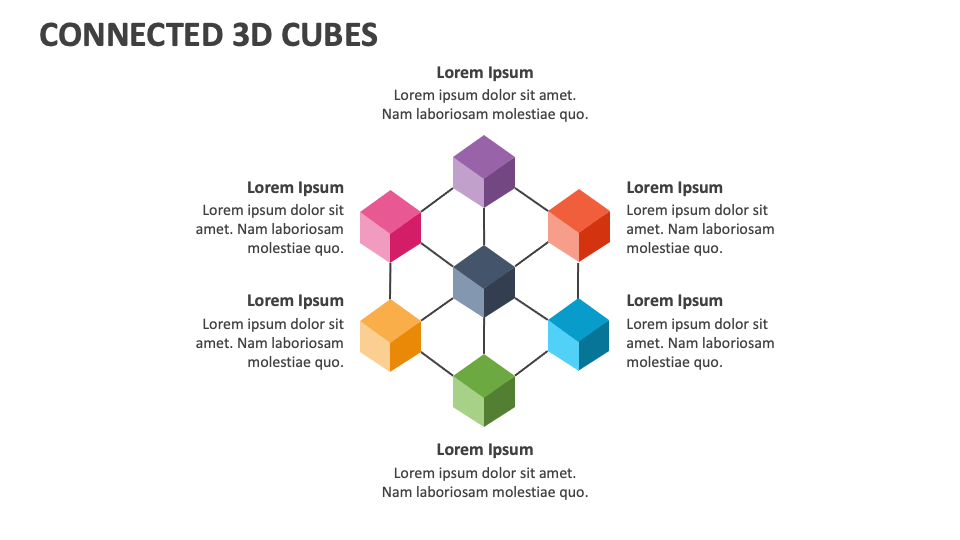 Connected 3D Cubes for PowerPoint and Google Slides - PPT Slides