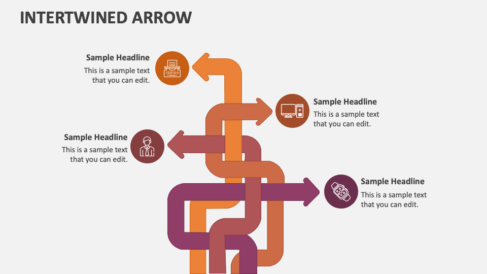 Intertwined Arrow PowerPoint and Google Slides Template - PPT Slides