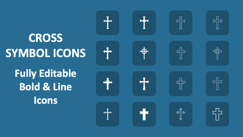 Cross Symbol Icons for Google Slides and PowerPoint