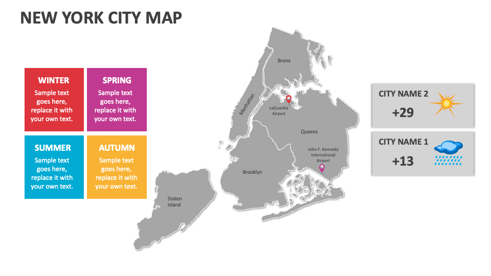 New York City Map for Google Slides and PowerPoint - PPT Slides