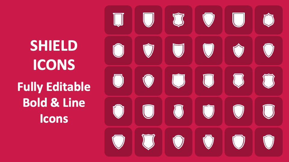 Shield Icons for Google Slides and PowerPoint
