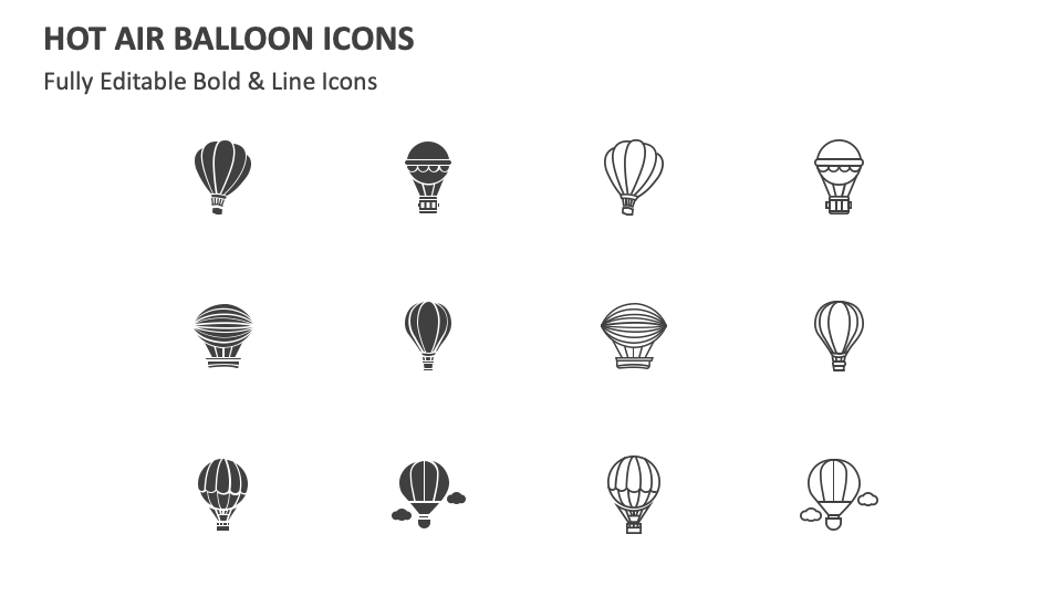 Hot Air Balloon Icons for Google Slides and PowerPoint