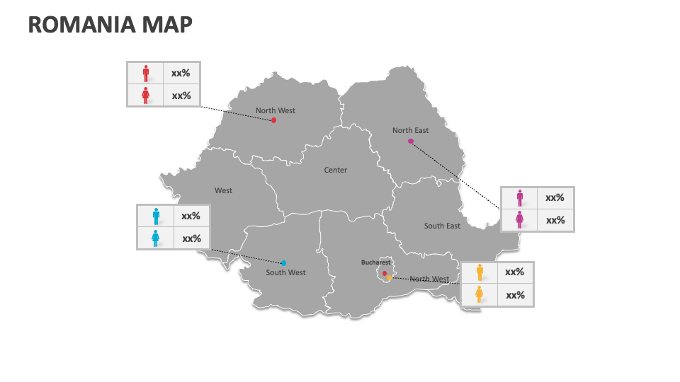 Romania Map for Google Slides and PowerPoint - PPT Slides