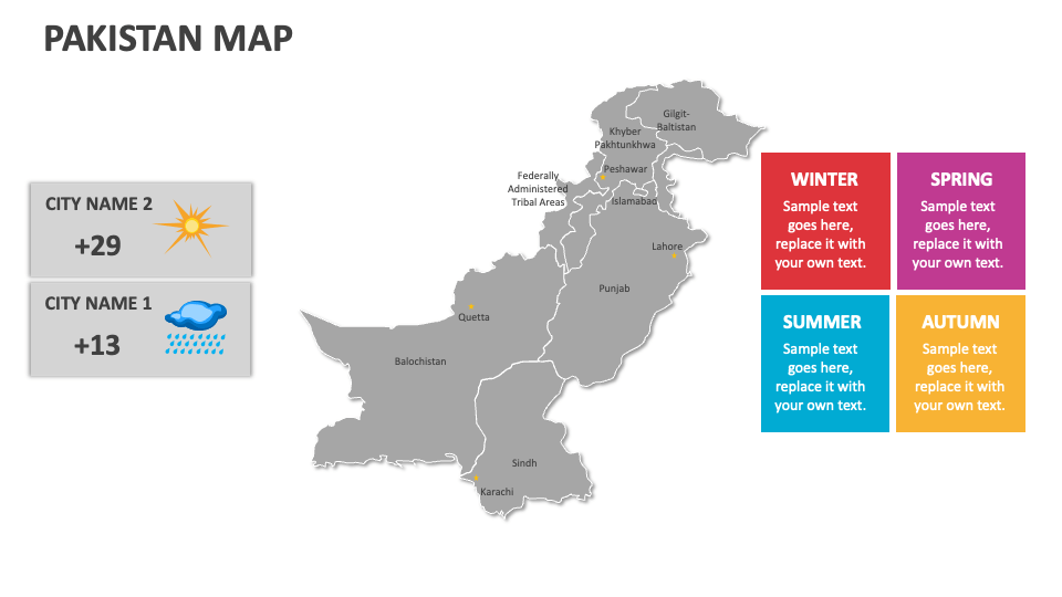 Pakistan Map for Google Slides and PowerPoint - PPT Slides
