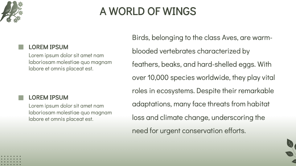 Free - Birds Presentation Template for Google Slides and PowerPoint ...