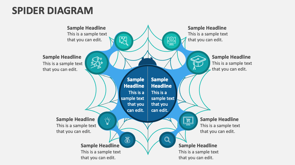 Spider Diagram PowerPoint and Google Slides Template - PPT Slides