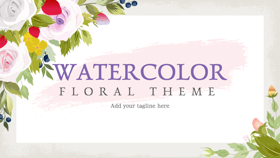 Free Watercolor Floral Presentation Theme for Google Slides and PowerPoint