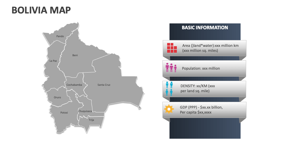 Bolivia Map for Google Slides and PowerPoint - PPT Slides