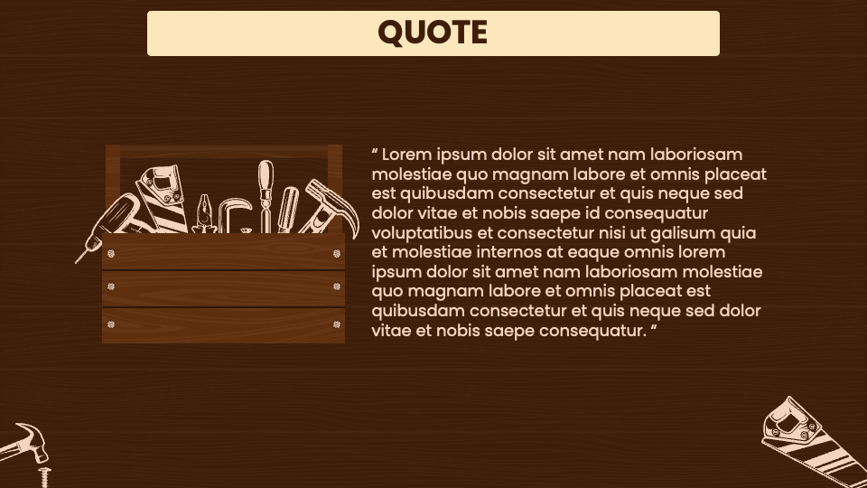 Free Carpentry Theme for Google Slides and PowerPoint