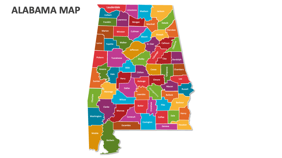 Alabama Map for Google Slides and PowerPoint - PPT Slides