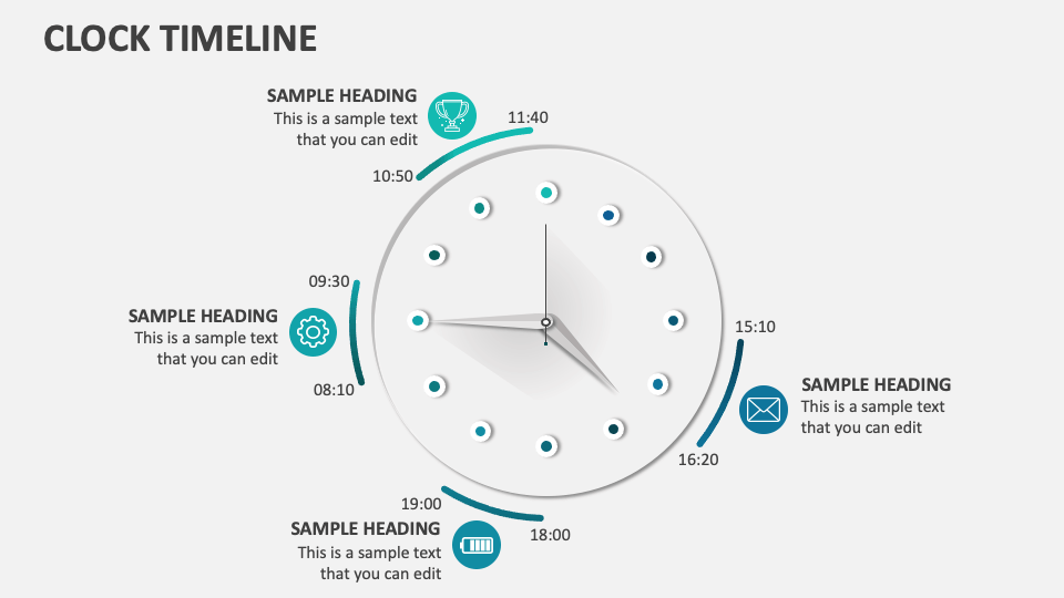 Clock Timeline PowerPoint and Google Slides Template - PPT Slides