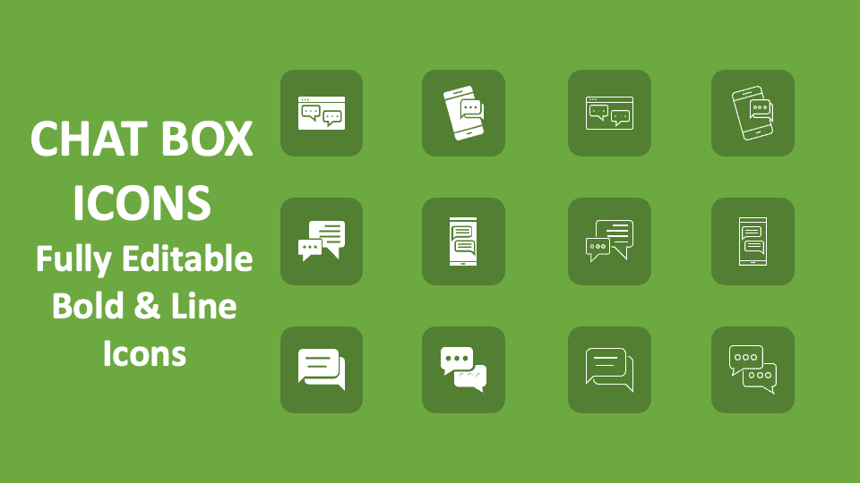 Chat Box Icons for Google Slides and PowerPoint