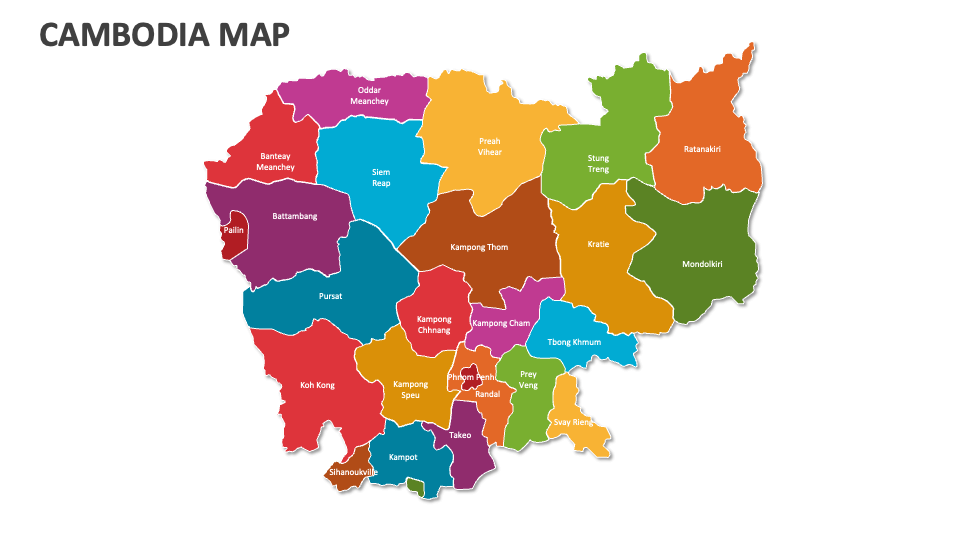 Cambodia Map for Google Slides and PowerPoint - PPT Slides