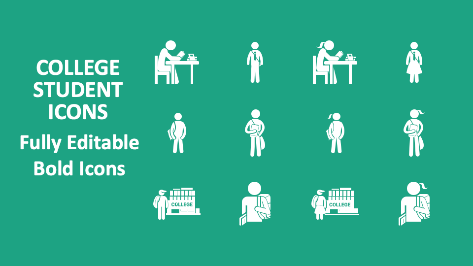 College Student Icons for PowerPoint and Google Slides - PPT Slides