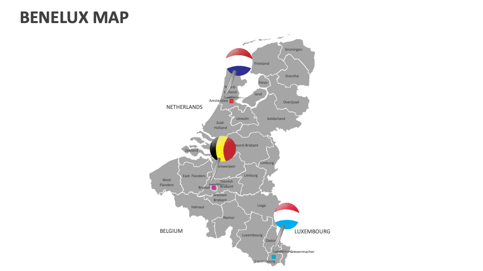 Benelux Map for Google Slides and PowerPoint - PPT Slides