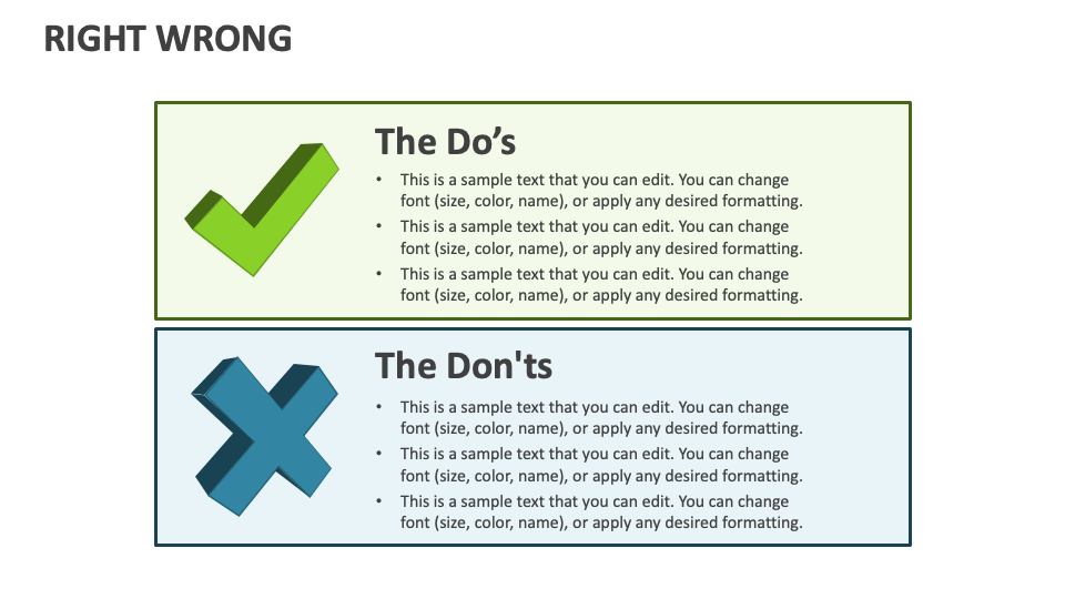 Right Wrong PowerPoint and Google Slides Template - PPT Slides