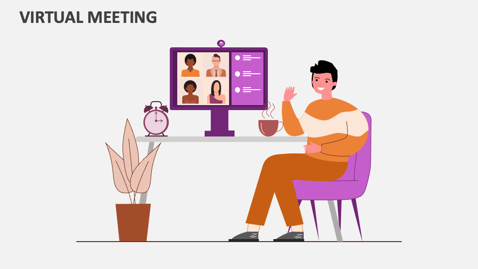 Virtual Meeting PowerPoint and Google Slides Template - PPT Slides