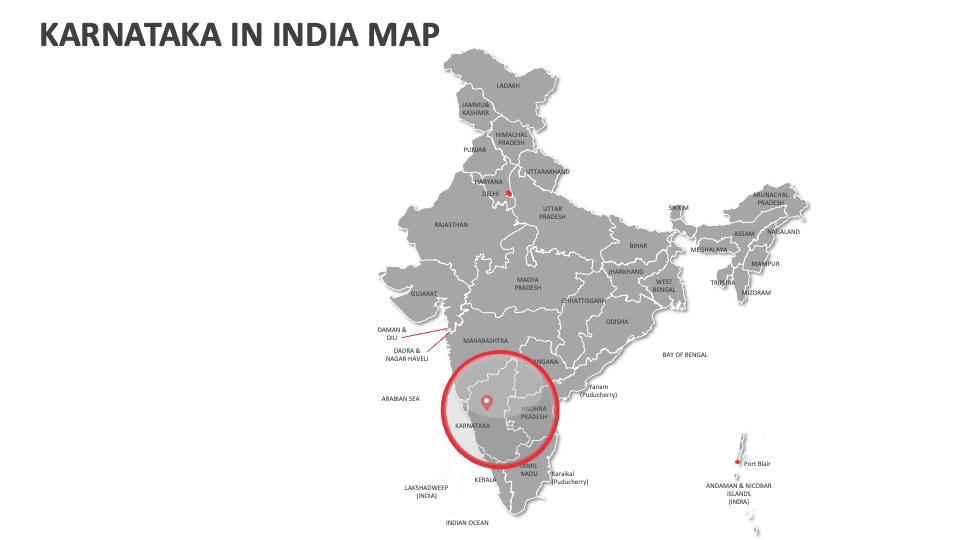 Karnataka Map for Google Slides and PowerPoint - PPT Slides