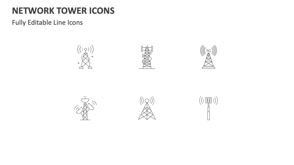 Network Tower Icons for Google Slides and PowerPoint