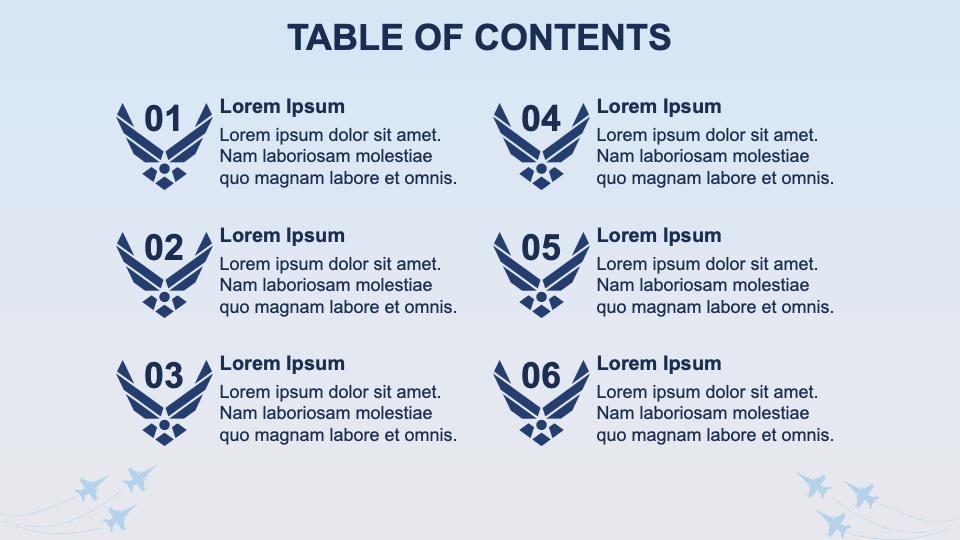 Free Air Force Theme for PowerPoint and Google Slides - PPT Slides