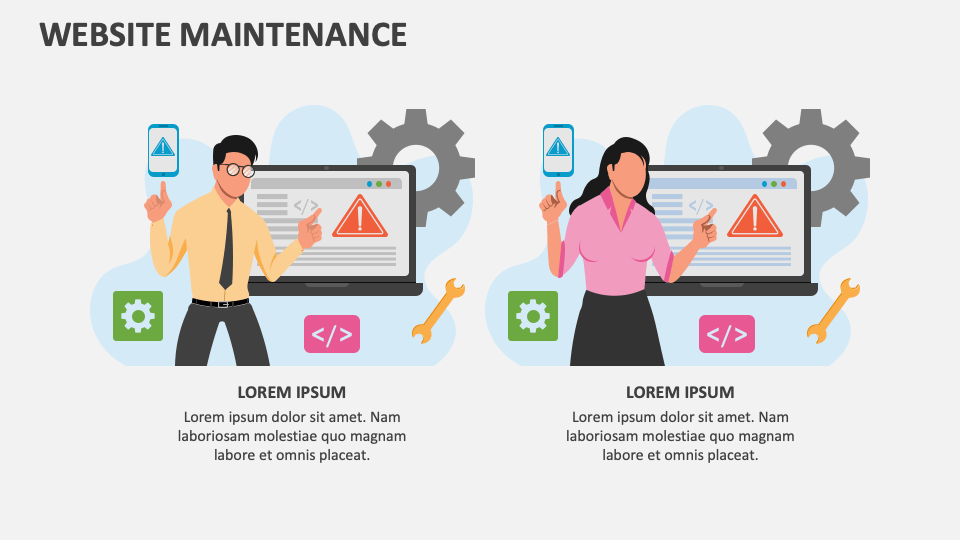 Website Maintenance Template for Google Slides and PowerPoint - PPT Slides