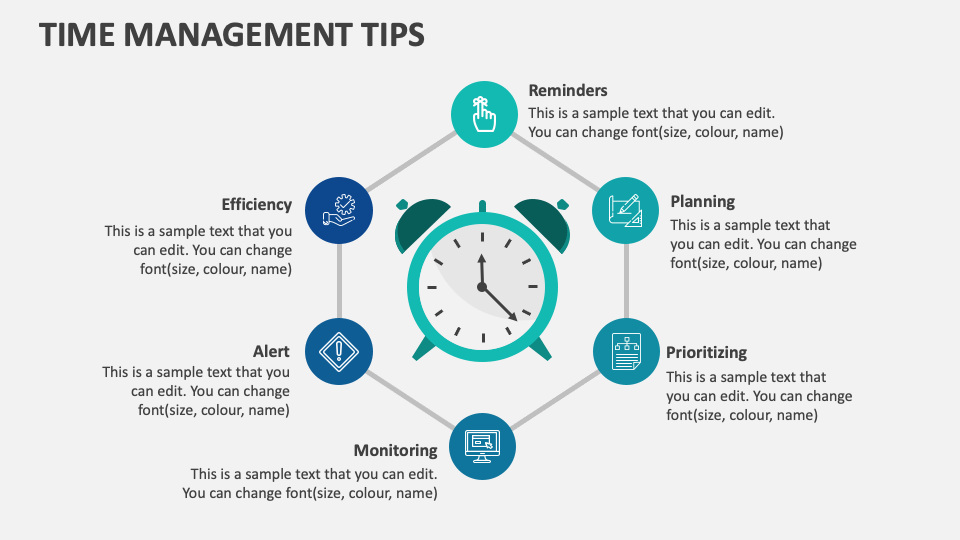 Time Management Tips PowerPoint and Google Slides Template - PPT Slides