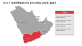 Gulf Cooperation Council (GCC) Map for Google Slides and PowerPoint - PPT Slides