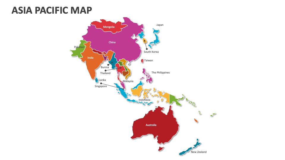 Asia Pacific map for Google Slides and PowerPoint - PPT Slides