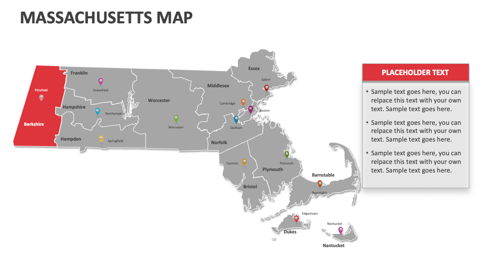 Massachusetts Map for Google Slides and PowerPoint - PPT Slides