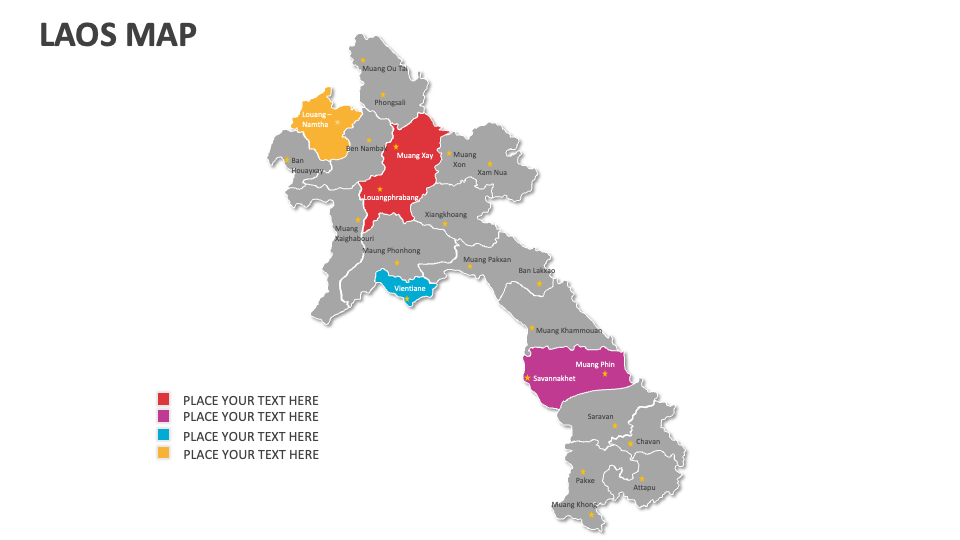 Laos map for Google Slides and PowerPoint - PPT Slides