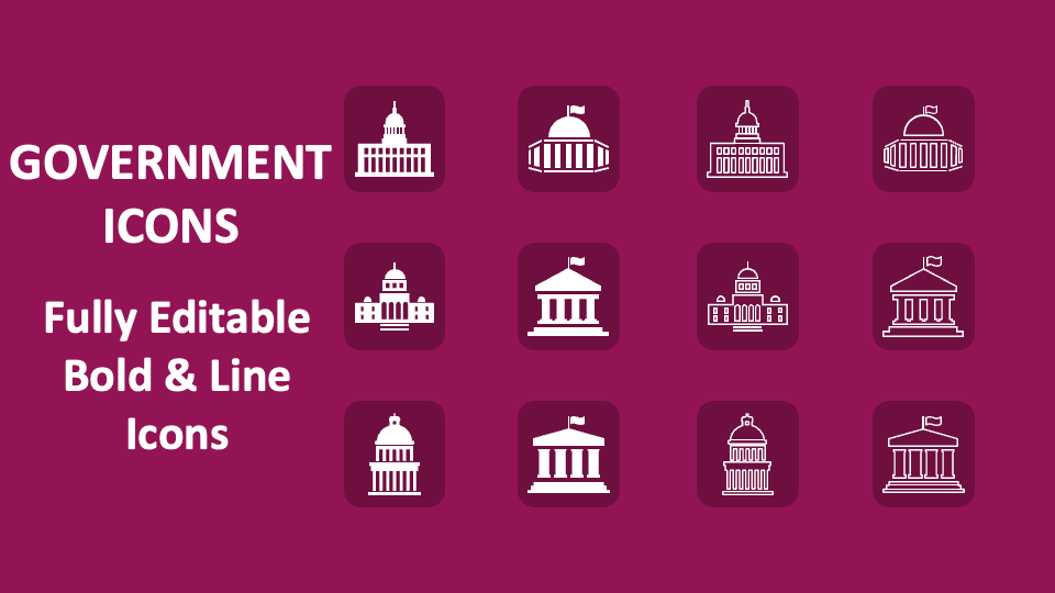 Government Icons for Google Slides and PowerPoint