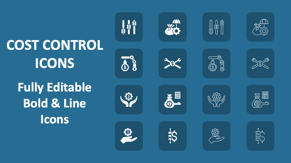 Cost Control Icons for Google Slides and PowerPoint