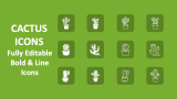 Cactus Icons for Google Slides and PowerPoint