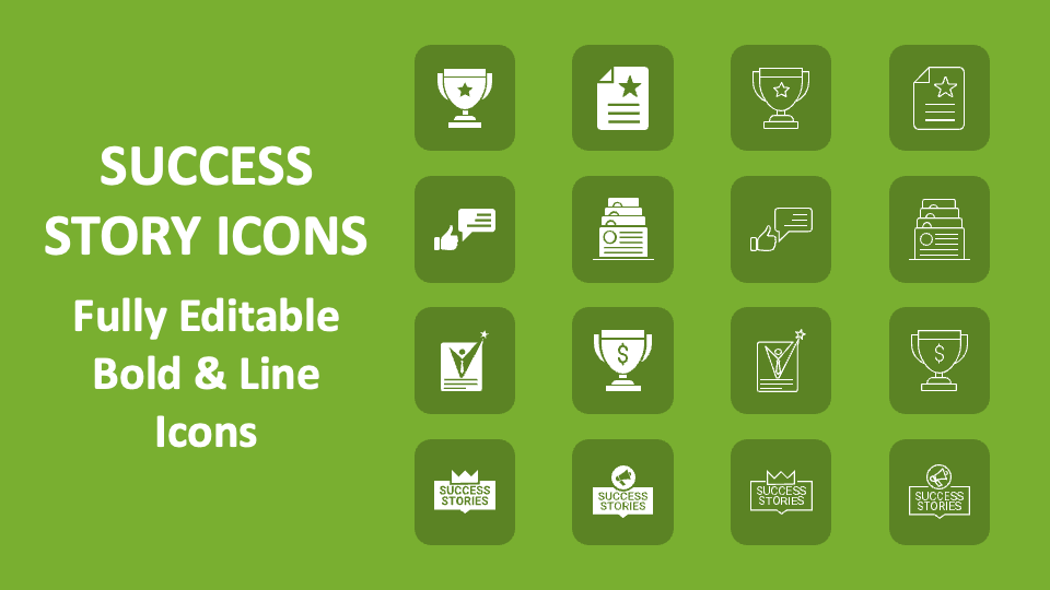 Success Story Icons for Google Slides and PowerPoint
